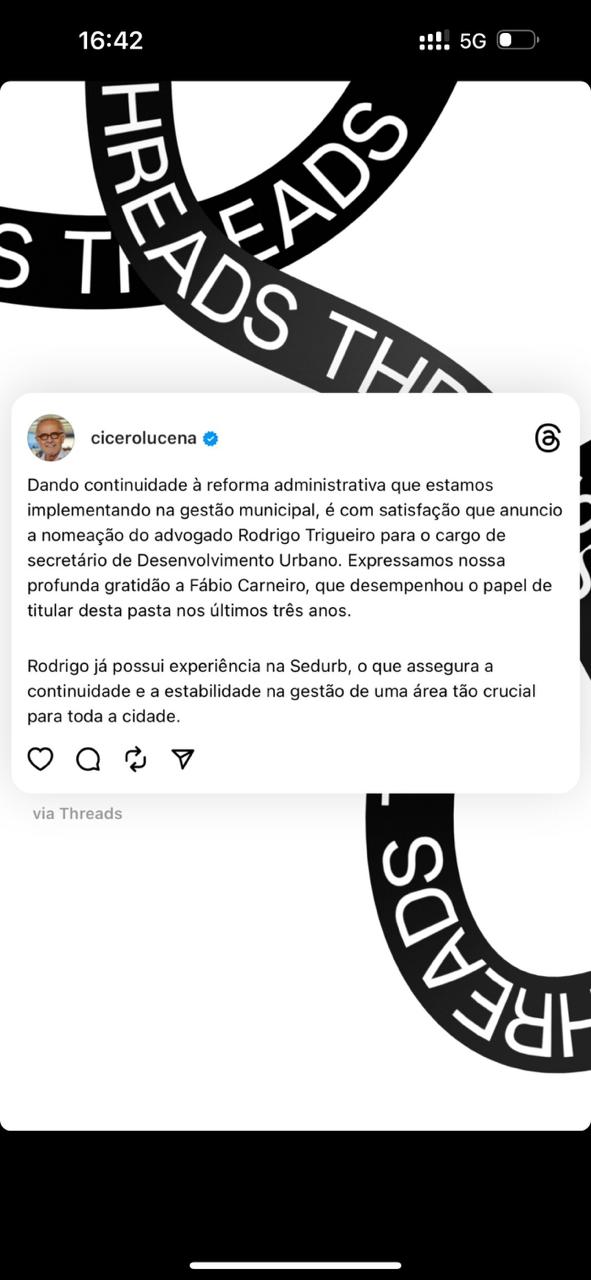 Prefeito de João Pessoa, Cícero Lucena, anuncia novo Secretário de ... Prefeito de João Pessoa, Cícero Lucena, anuncia novo Secretário de ...